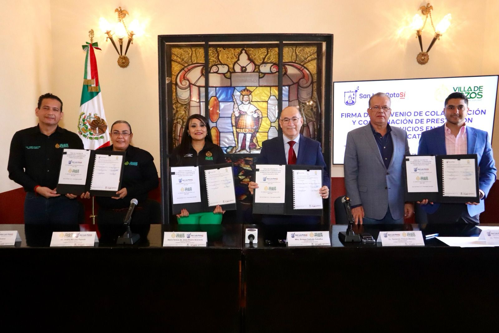 Firma Ayuntamiento Capitalino y Concejo de Villa de Pozos alianza por Tepeu - Momento | San Luis ...